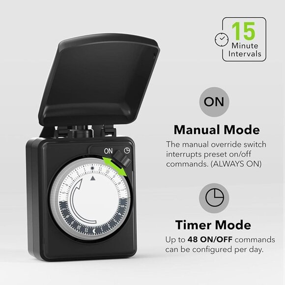 Other | New Outdoor Timer Outlet Waterproof With 15 Minutes Intervals2 ...